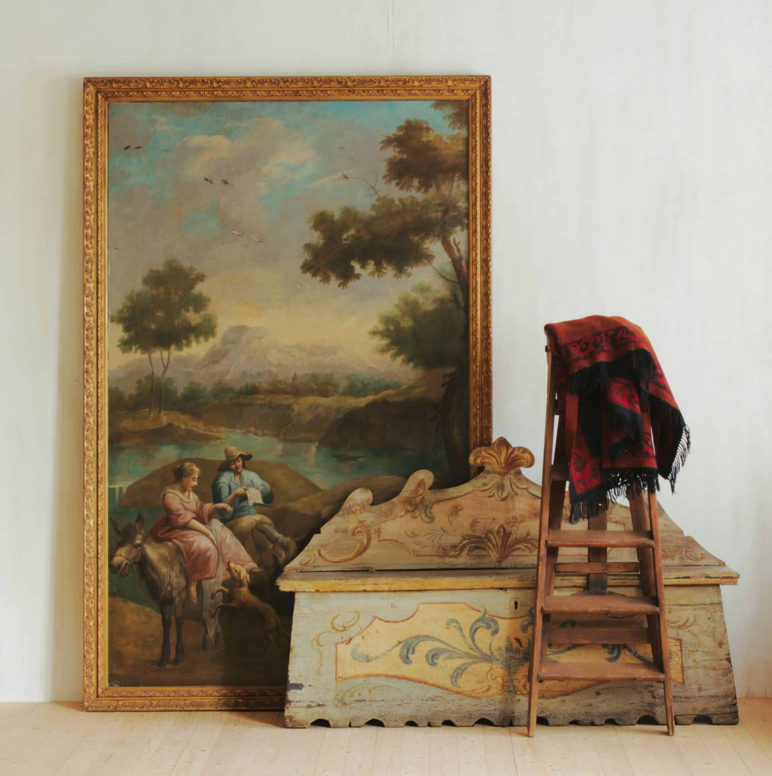 Painting on canvas - Deulin Antiques Painting on canvas